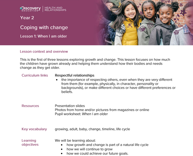 Year 2: Growing up and setting goals | Discovery Education